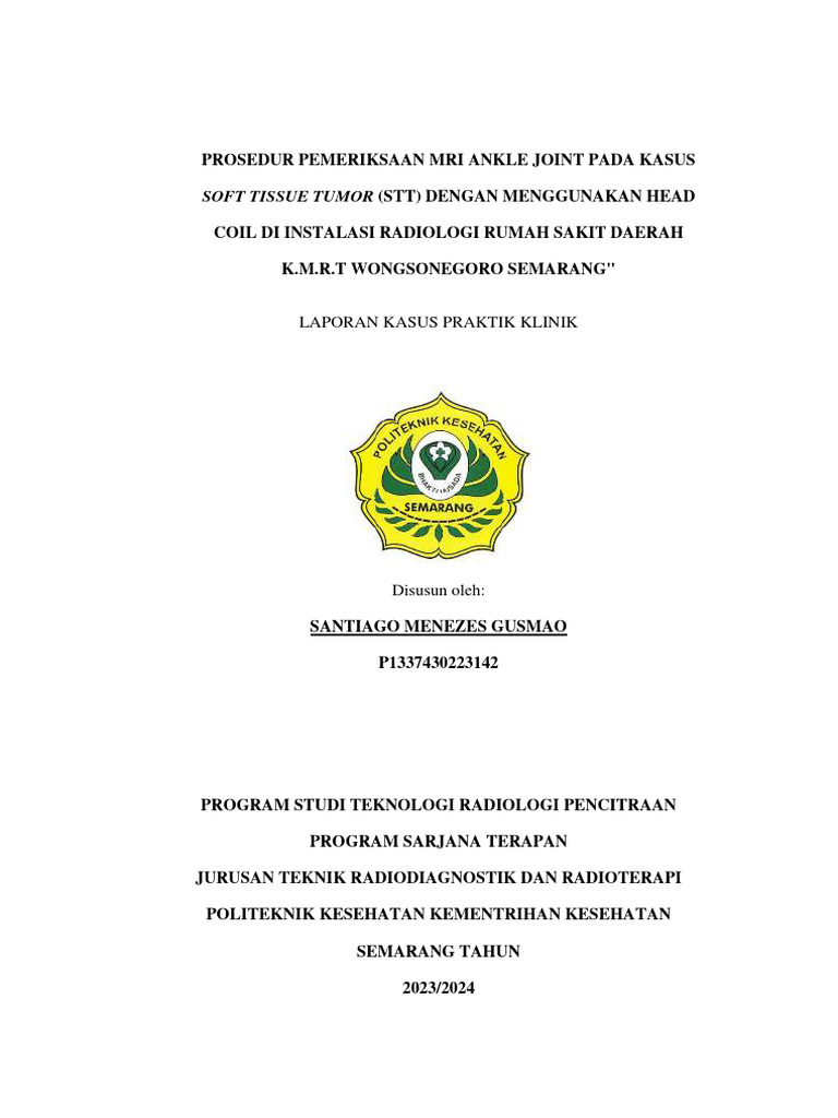MRI Ankle Joint STT dengan Head Coil | PDF