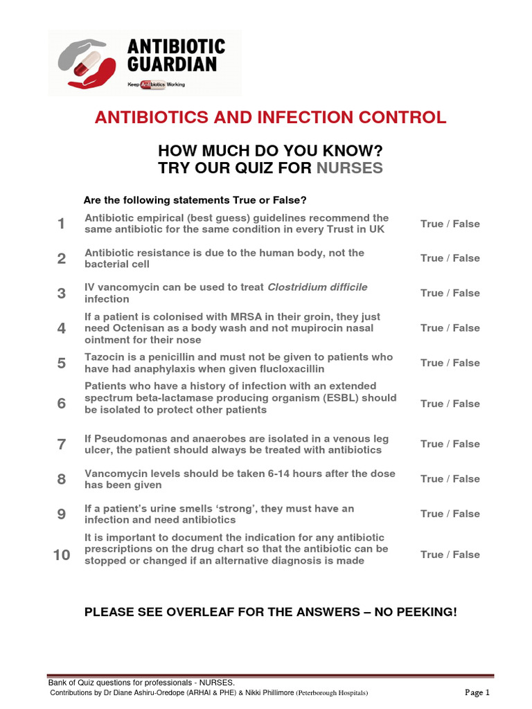 Antibiotic Guardian Quiz For Nurses 2017 | PDF | Methicillin Resistant ...