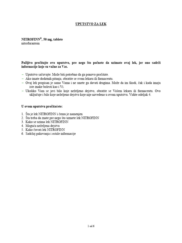 Uputstvo Za Lek | PDF