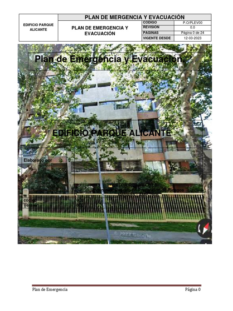 Plan de Emergencia y Evacuacion Comunidad Edificio Parques de Alicante | PDF | Riesgo | Incendios