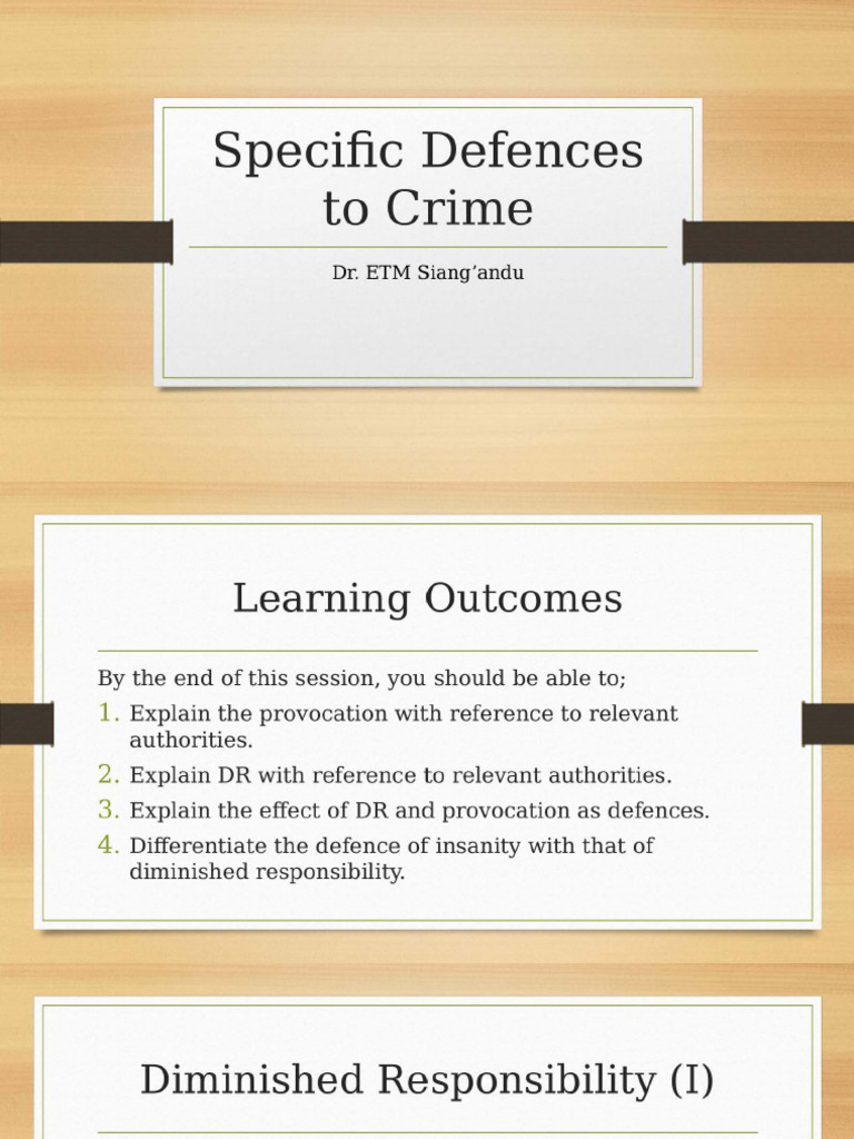 Specific Defenses in Criminal Law | PDF | Legal Procedure | Misconduct