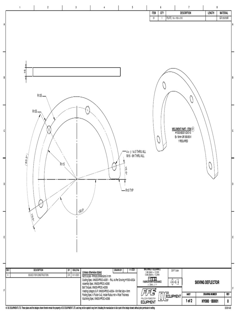Skiving Deflector Technical Drawing | PDF | Industrial Processes ...