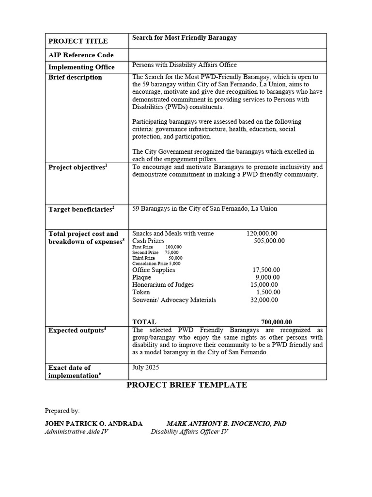PWD Friendly Barangay | PDF