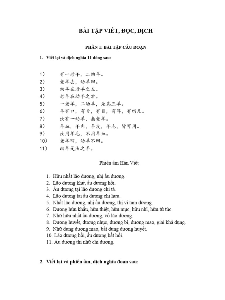 Bài Tập Dịch HN1 | PDF