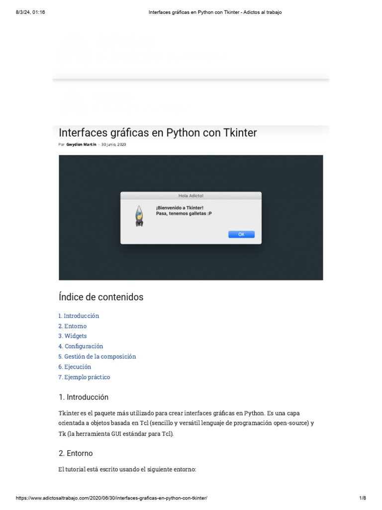 Interfaces Gráficas en Python Con Tkinter - Adictos Al Trabajo | PDF