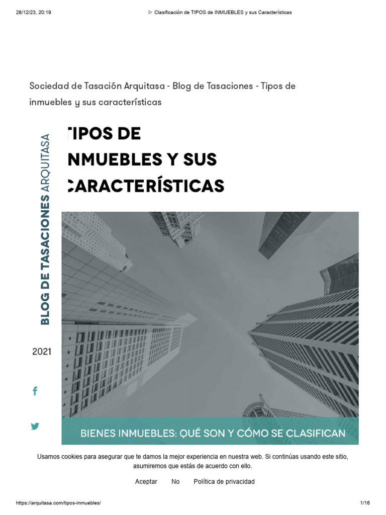 Clasificación de TIPOS de INMUEBLES y Sus Características | PDF | Bienes raíces | edificio
