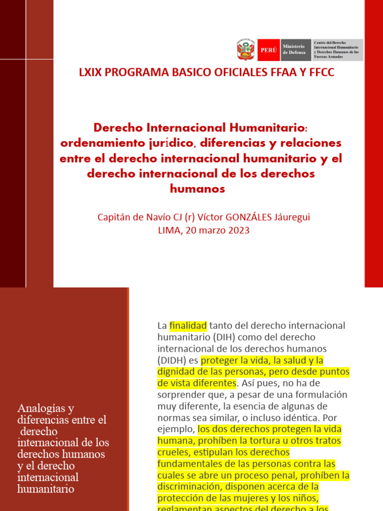Diferencias entre DIH y DIDH | PDF | Ley humanitaria internacional ...