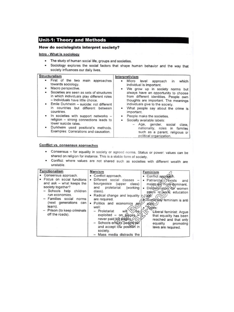Theory and Methods Notes | PDF