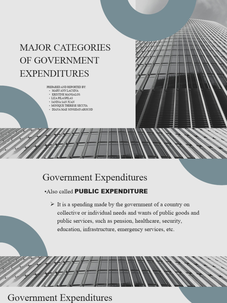 Revised PPT Govt Expenditures Categories | PDF | Expense | Government Spending