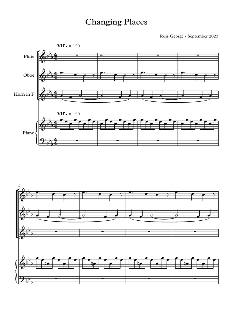 Changing Places - Full Score | PDF
