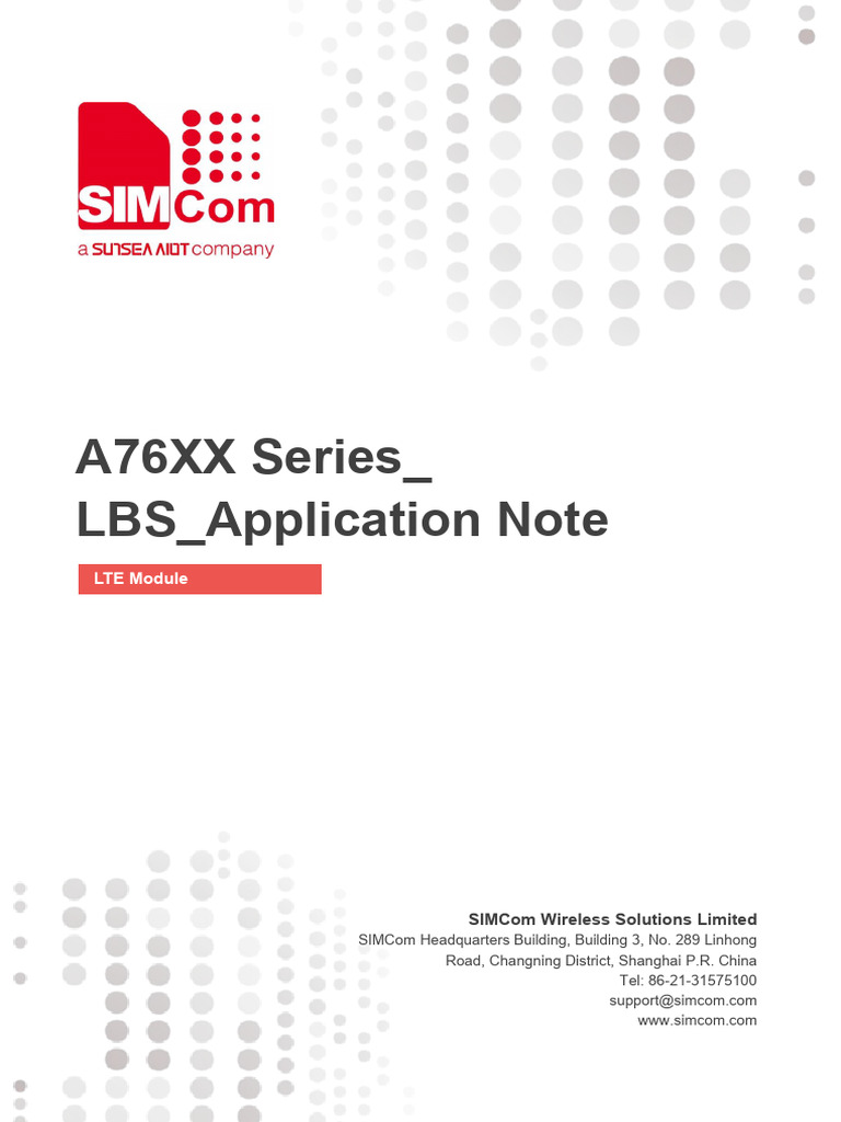 A76XX Series - LBS - Application Note - V1.04 | PDF | Domain Name System | Latitude