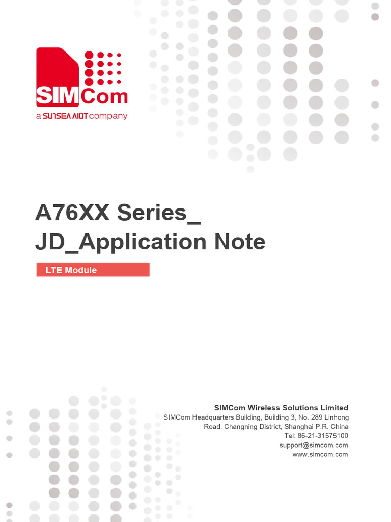 A76XX Series - JD - Application Note - V1.00 | PDF | Computing
