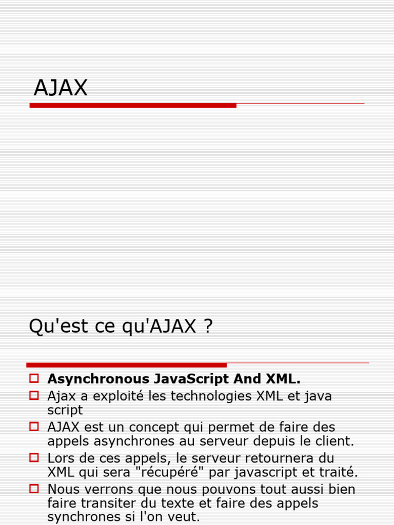 Cours Ajax | PDF | Ajax (Programmation) | JavaScript