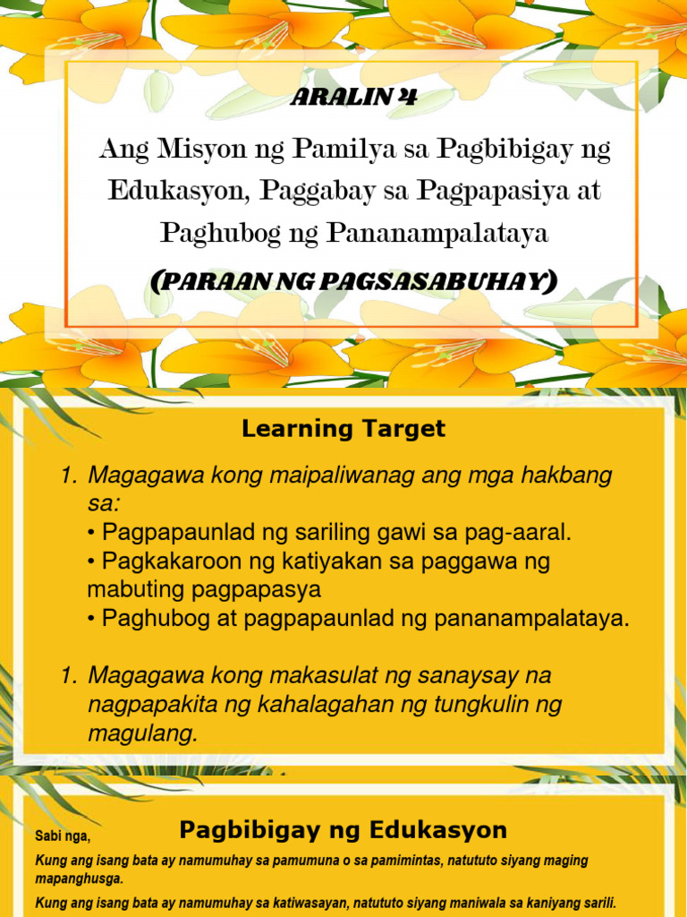 1st Q - Week 4 - ESP 8 Lesson Material | PDF