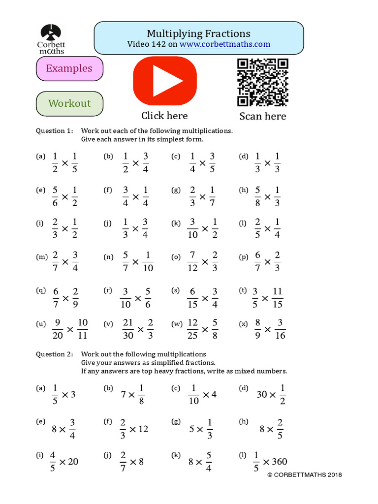 Ws On Multiplying Fractions With Solutions | PDF | Multiplication | Elementary Mathematics
