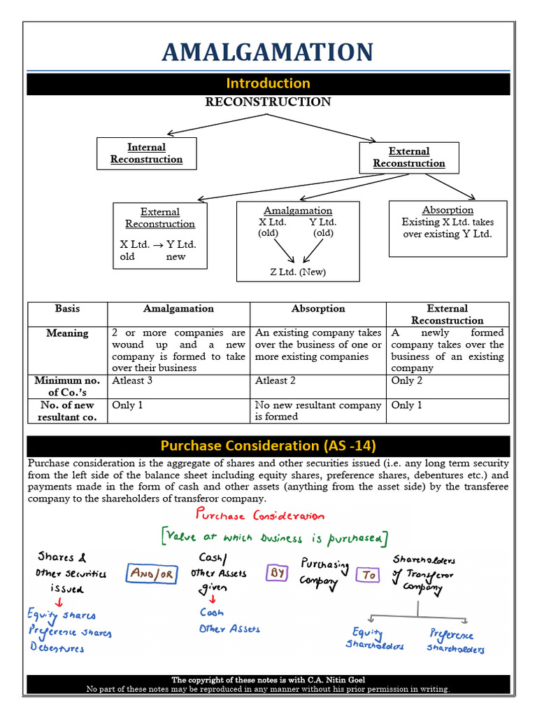 Amalgamation | PDF | Equity (Finance) | Balance Sheet
