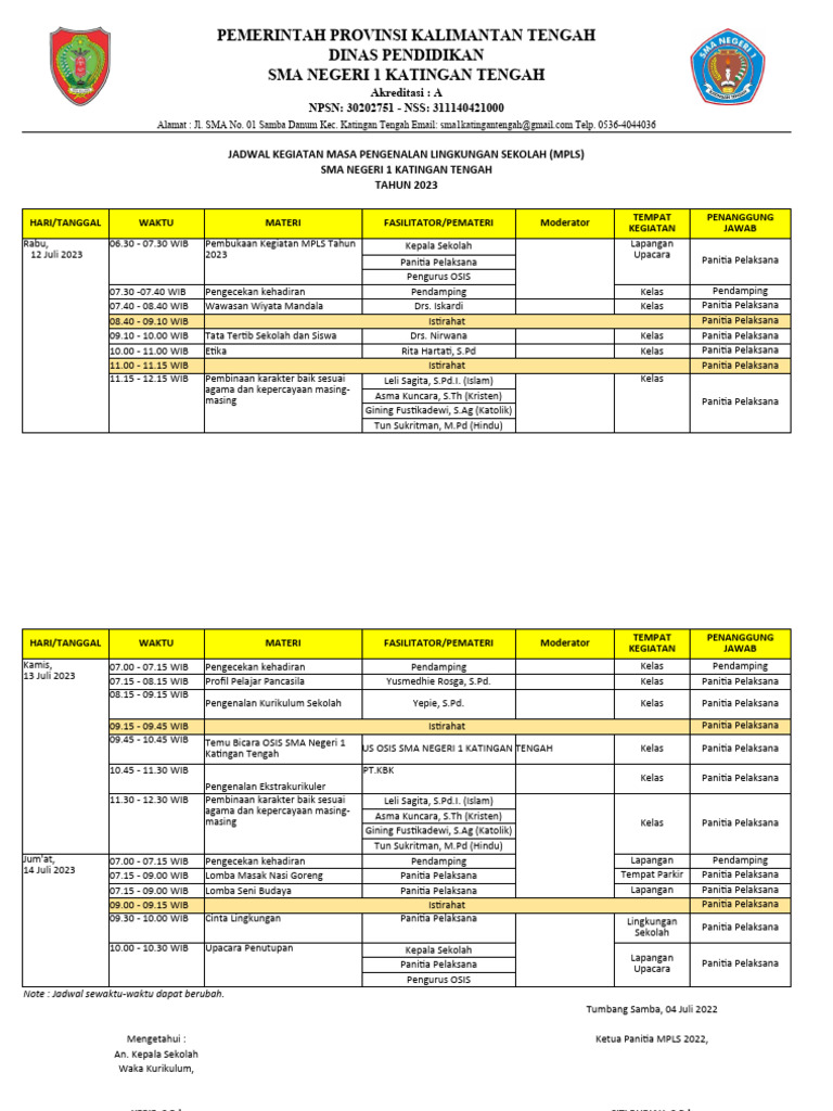 Jadwal MPLS 2022 | PDF