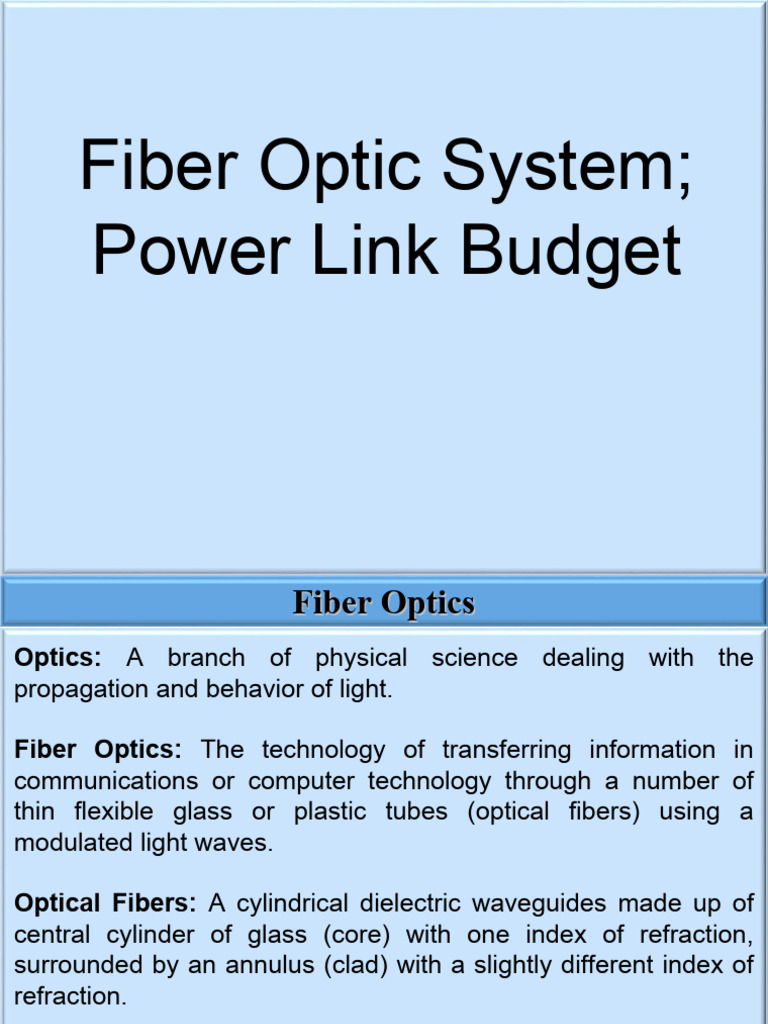 Lecture 8 | PDF | Optical Fiber | Optics