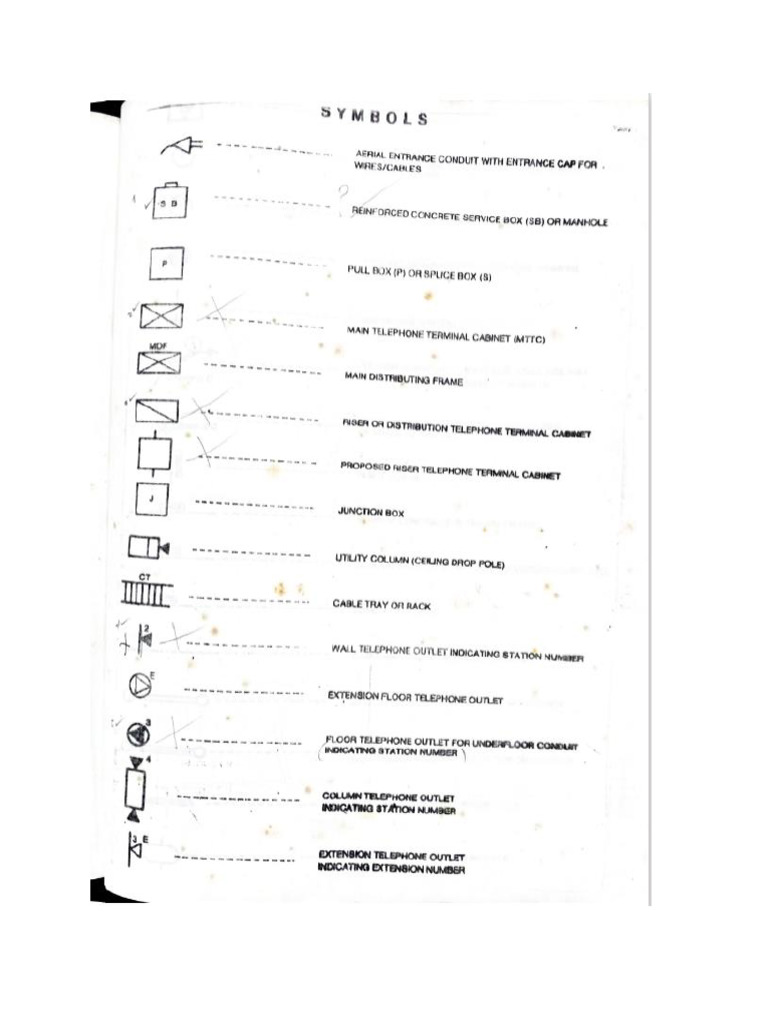Telephone Riser Diagram Symbols | PDF