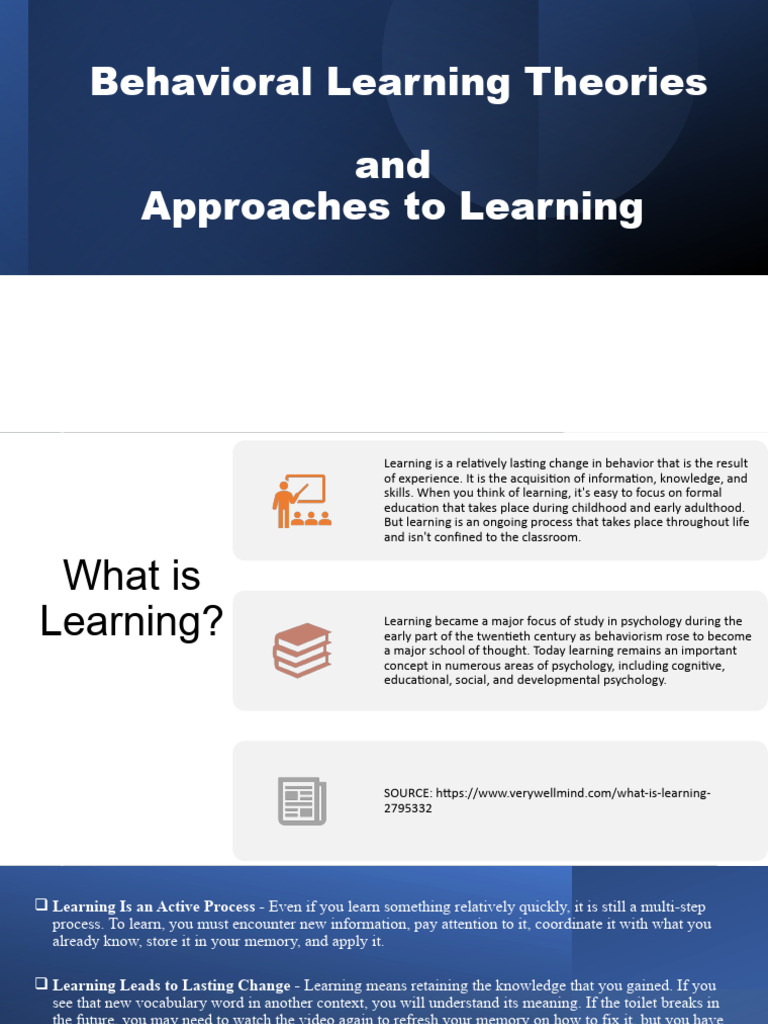 UNIT 5 Behavioral Learning Theories 1 1 | PDF