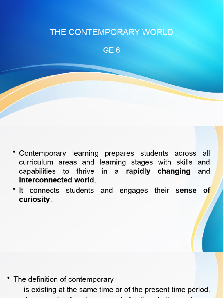 1s The Contemporary World Intro | PDF