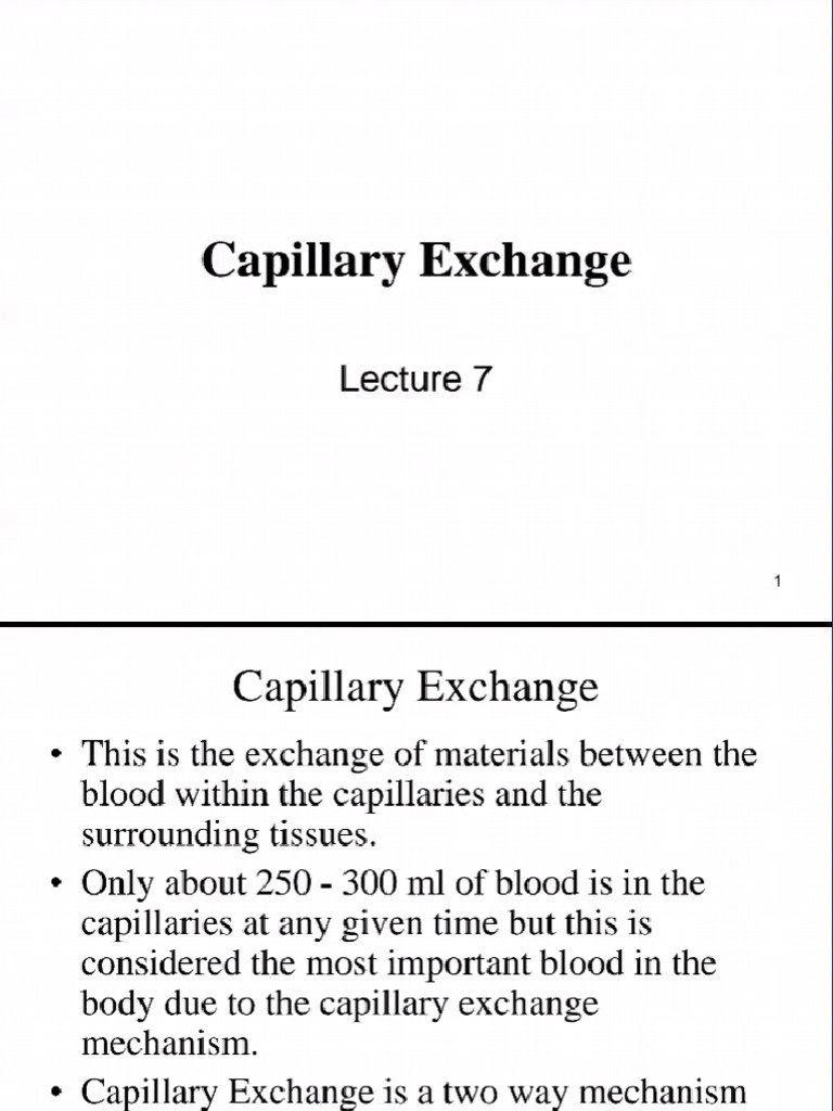 Capillary Exchange Pdf
