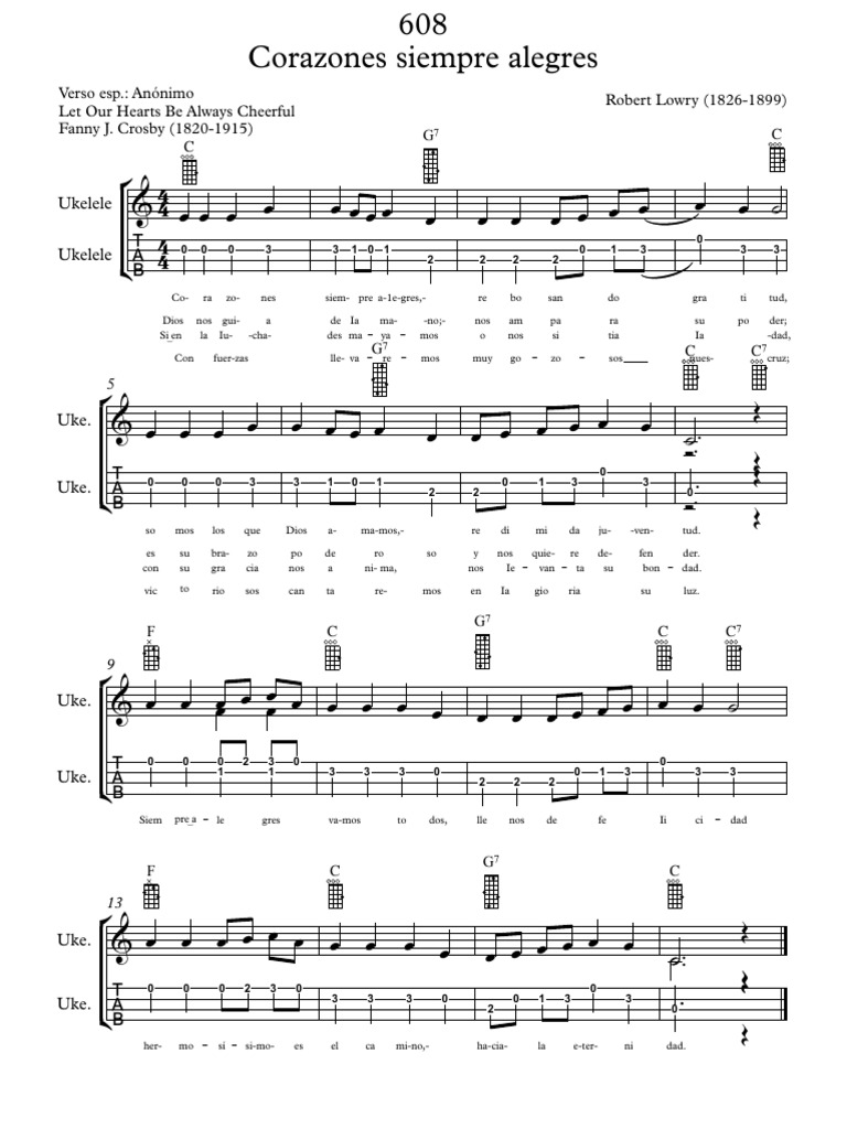 11corazones Siempre Alegres Una Vos Ukelele | PDF