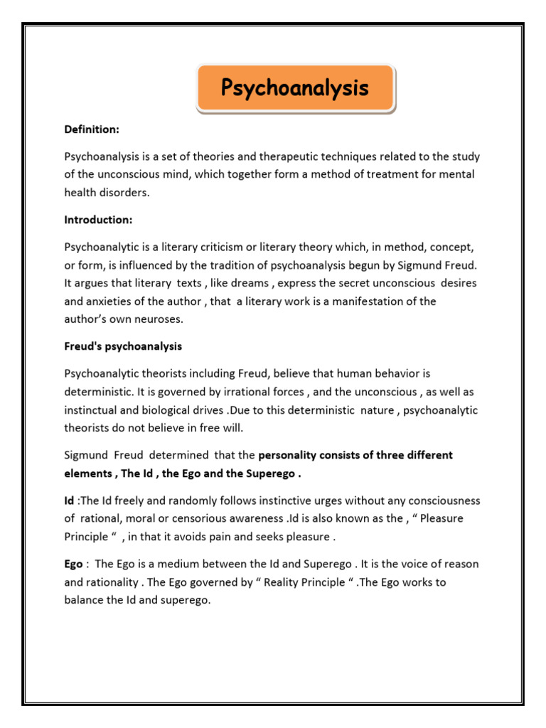 Psychoanalysis 2 | PDF | Id | Psychoanalysis