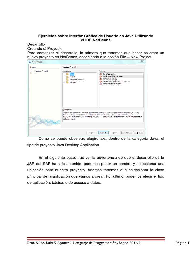 Interfaz Gráfica de Usuario en Java Utilizando El IDE NetBeans | PDF | Ventana (informática ...