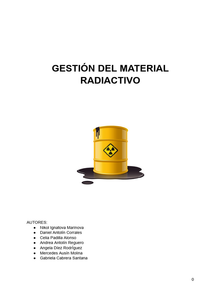 Gestión Del Material Radiactivo | PDF | Residuos radiactivos | La ...