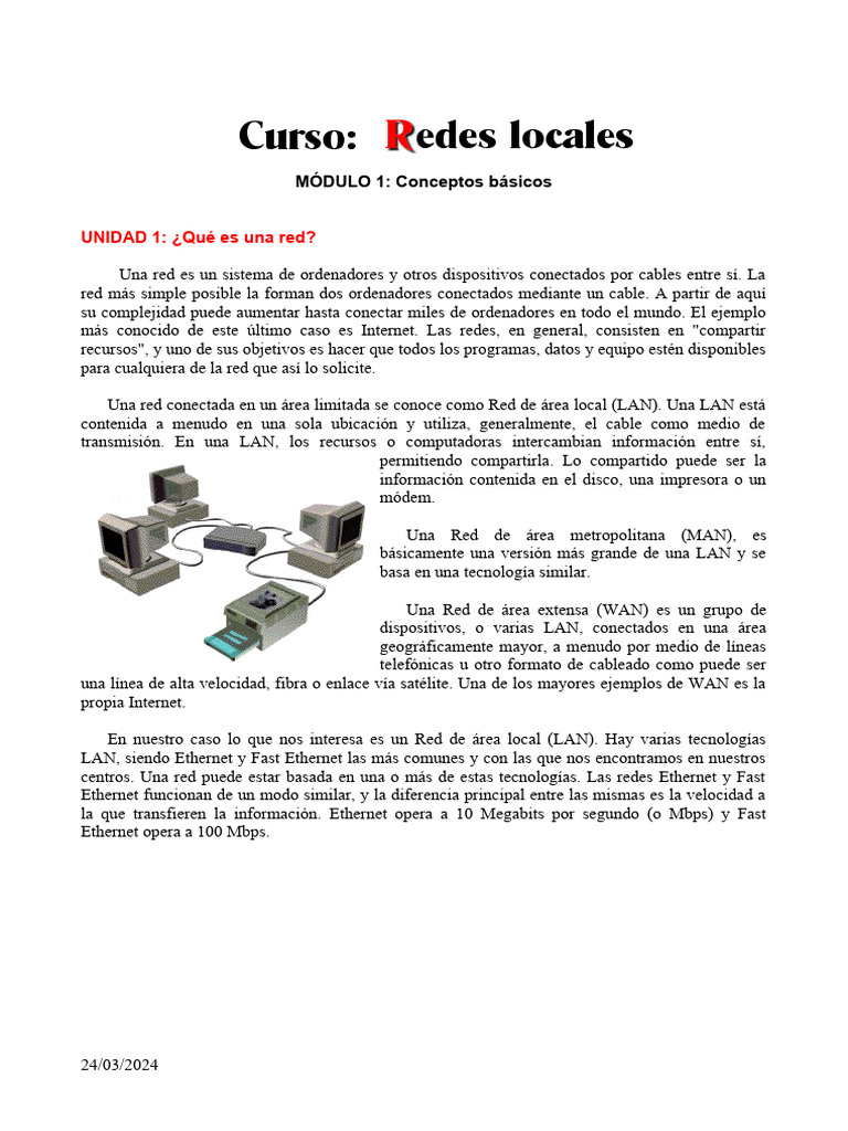 modulo1 | PDF | Red de computadoras | Red de área amplia