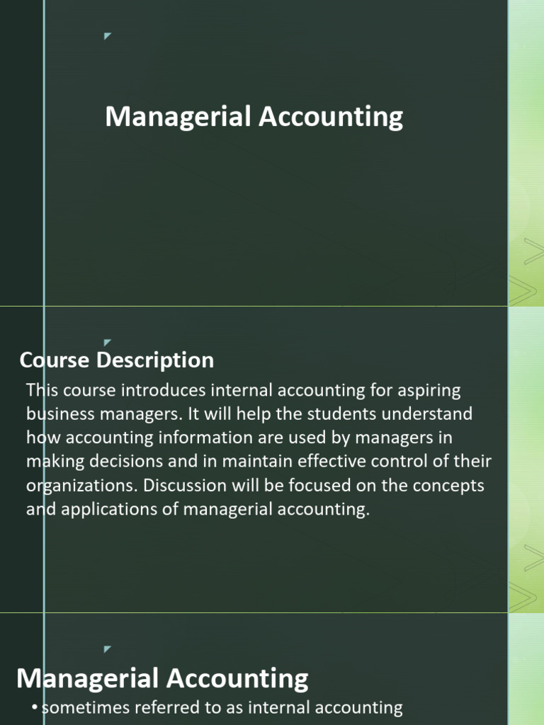Managerial Accounting Week 1 | PDF | Management Accounting | Profit ...