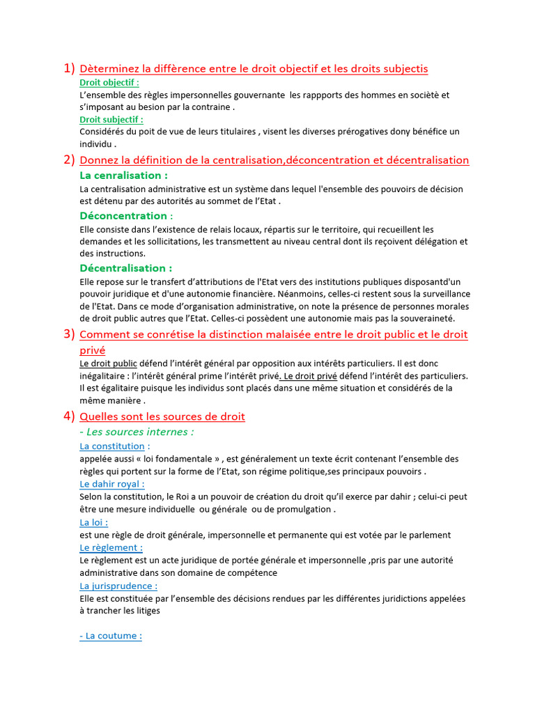 Les Questions Droit | PDF