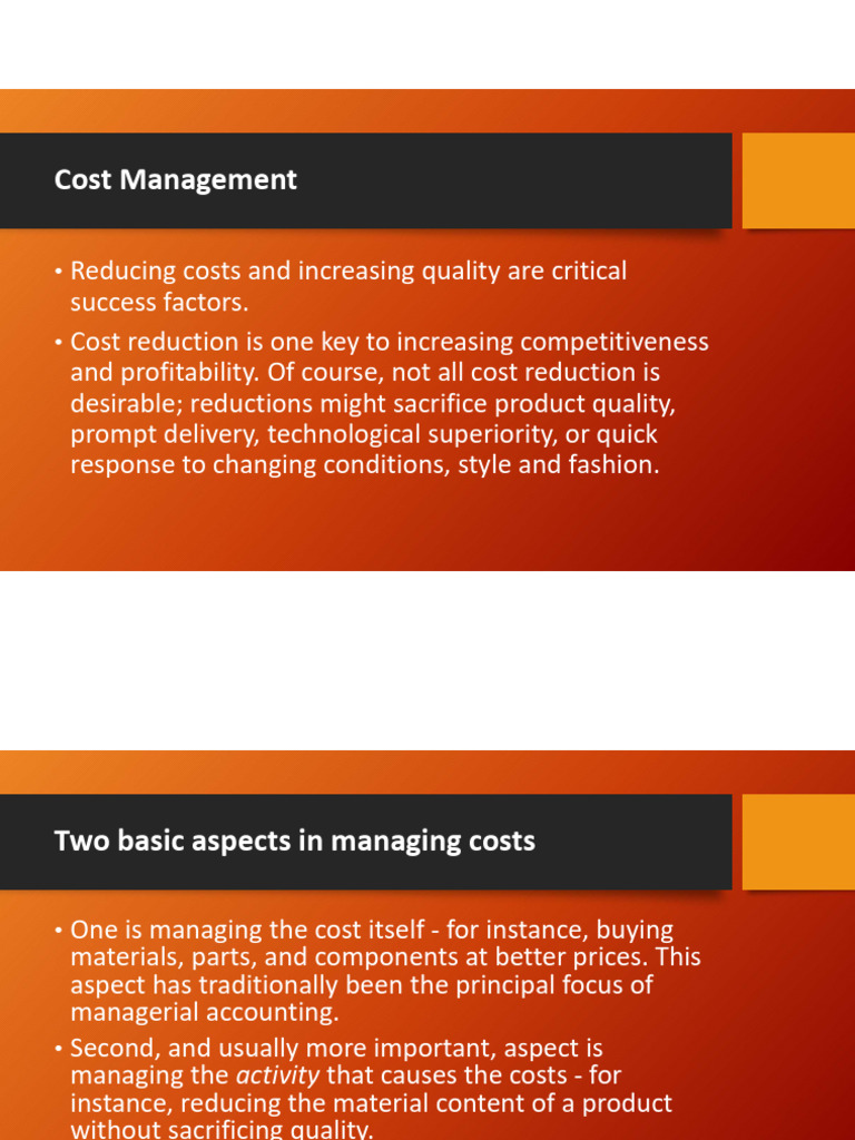 Cost Management | PDF