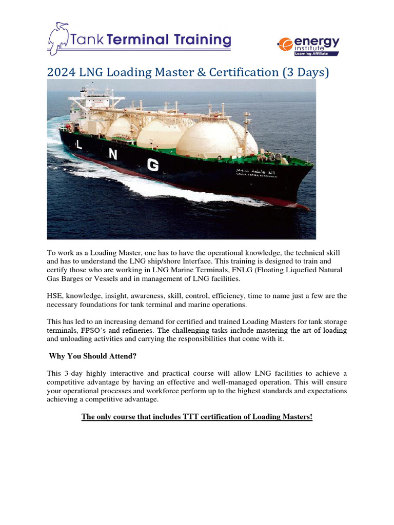 2024 LNG Loading Master | PDF | Liquefied Natural Gas | Oil Tanker