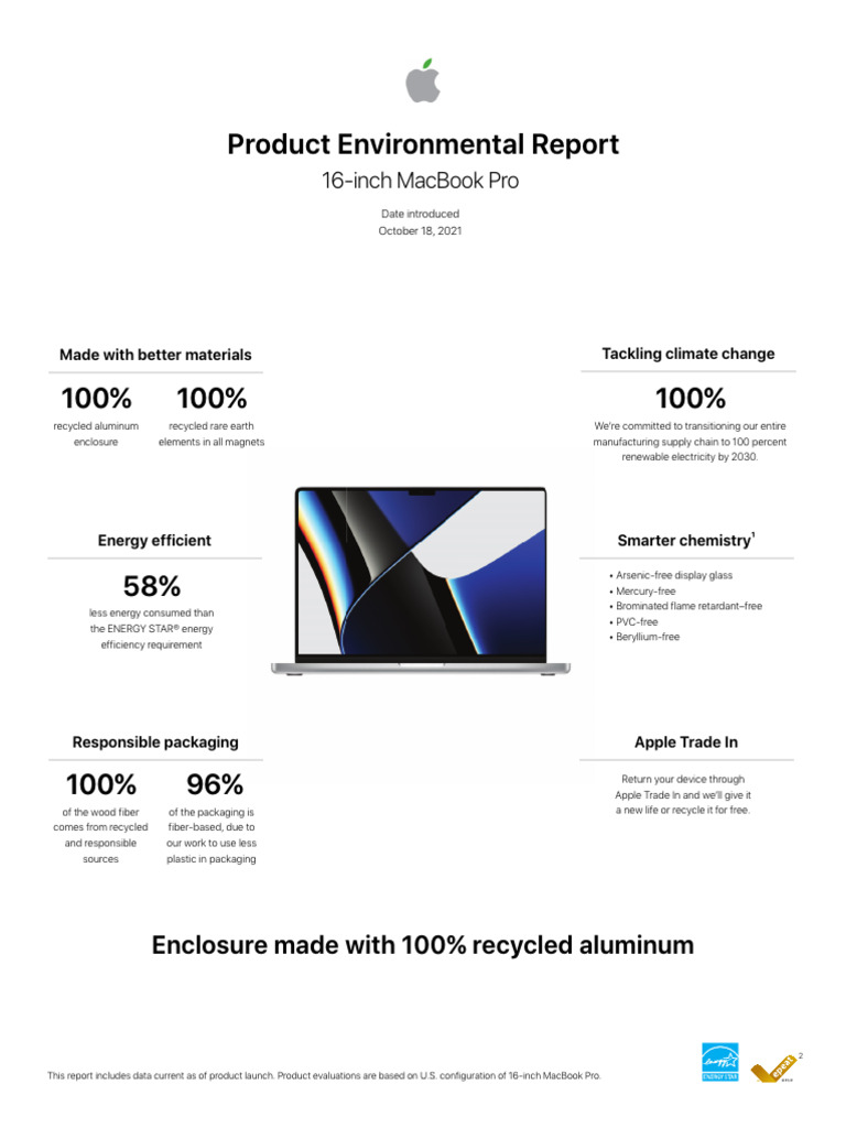 16-Inch MacBook Pro PER Oct2021 | PDF | Apple Inc. | Recycling