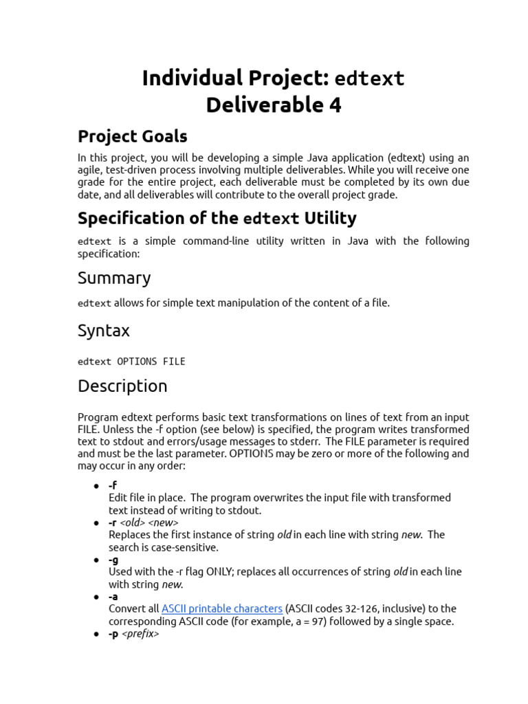 IndividualProject D4of4 | PDF | Command Line Interface | Parameter (Computer Programming)