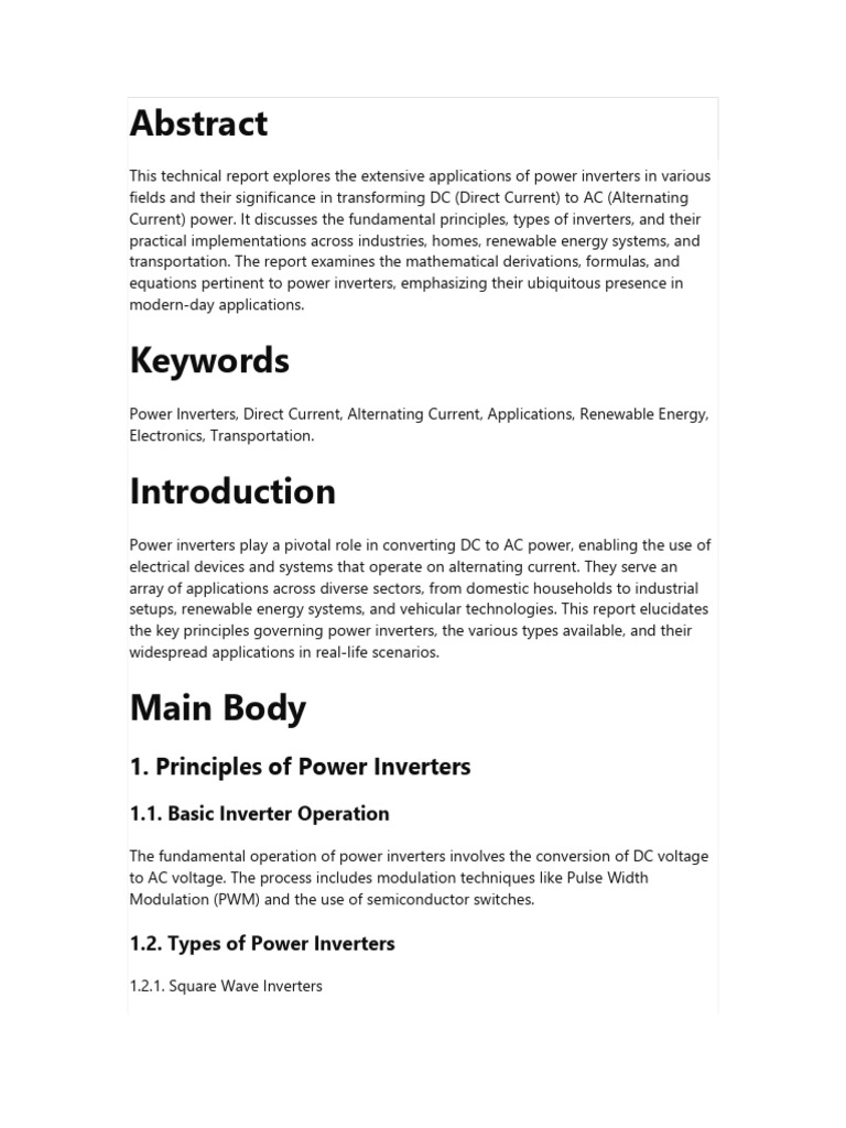 Principles of Power Inverters: 1.1. Basic Inverter Operation | PDF | Power Inverter | Direct Current