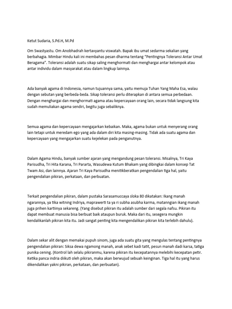 Tri Kaya Parisudha Bimas | PDF