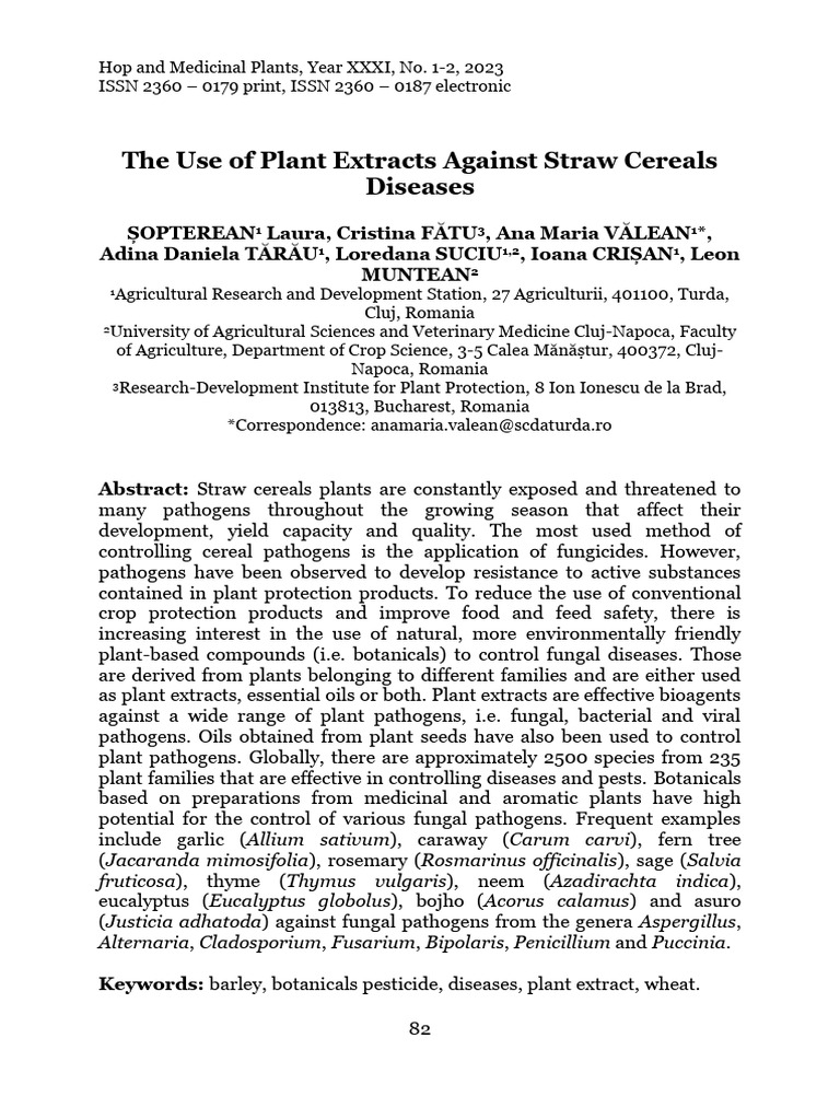 The Use of Plant Extracts | PDF | Pesticide