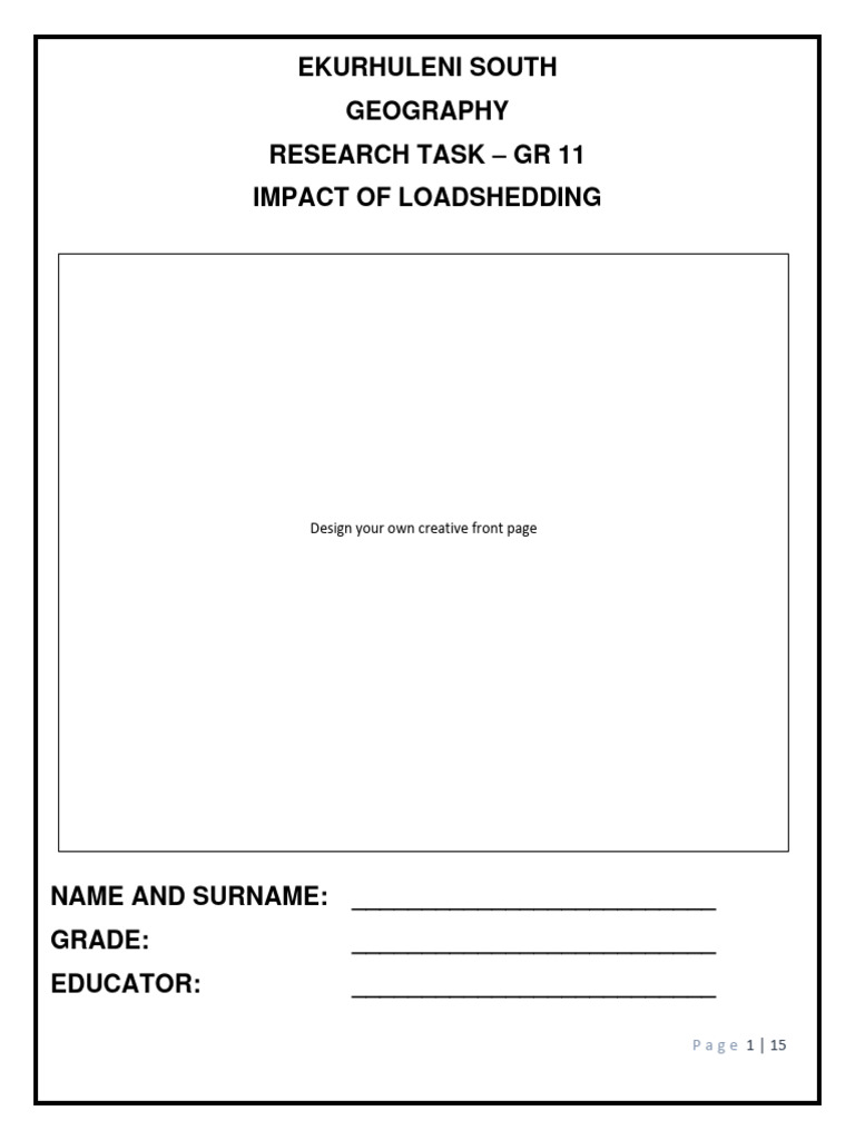 GR 11 Geo Research Task Loadshedding 2024 | PDF