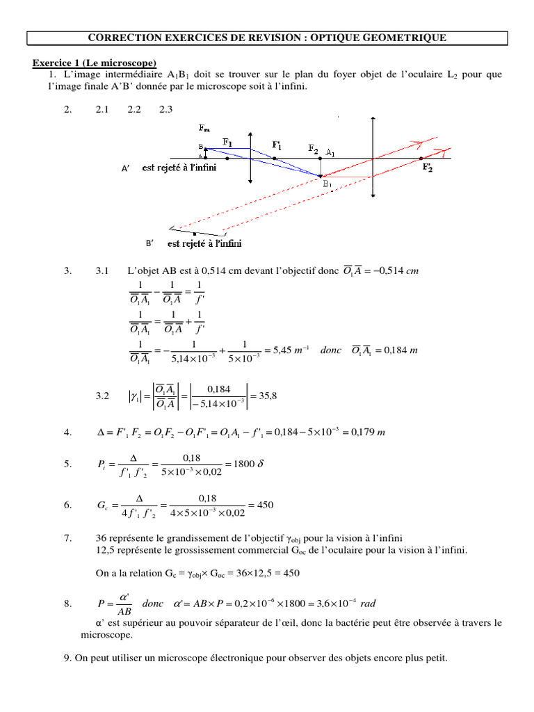 Correction Optique Geometrique | PDF