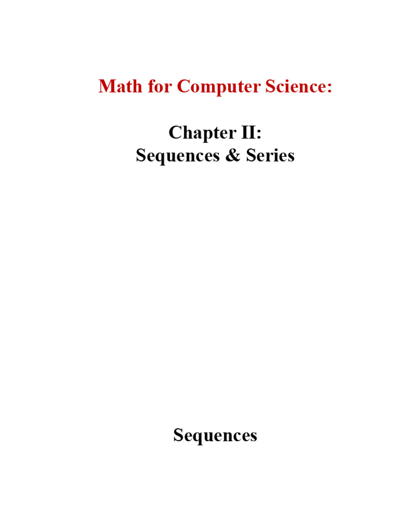 CH 2 | PDF | Sequence | Power Series