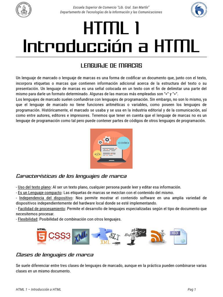 HTML 1 - Introducción A HTML | PDF
