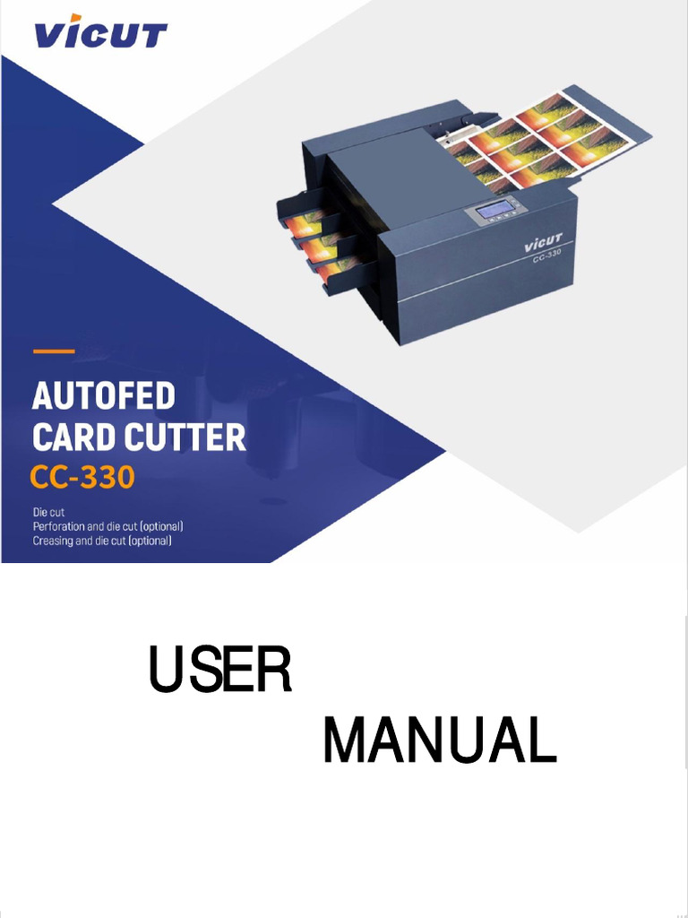VICUT CC-330 User Manual v1 | PDF | Menu (Computing) | Paper