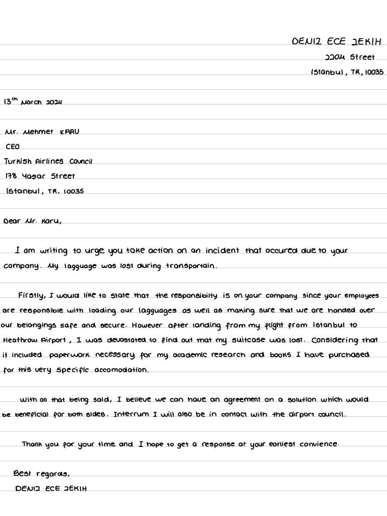 Formal Letter Example 2 | PDF