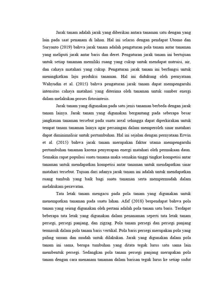 Jarak Tanam | PDF