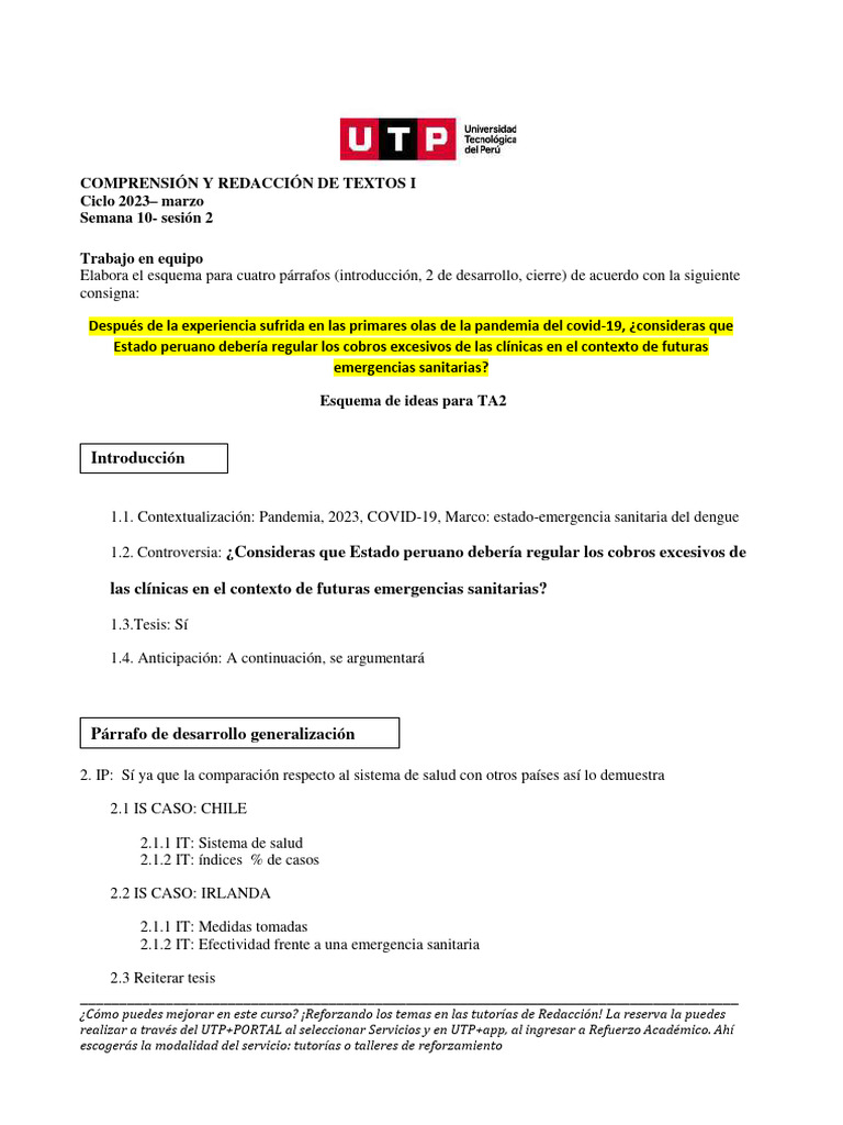 S10.s2-Esquema para TA2 | PDF