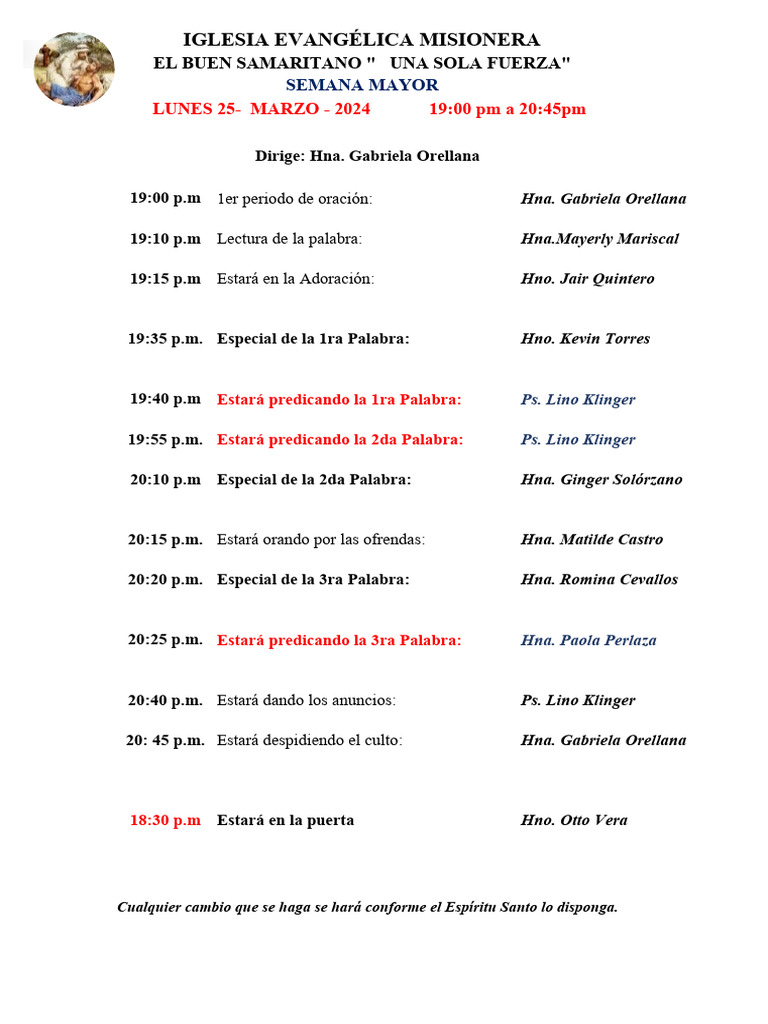 Programa Semana Mayor | PDF