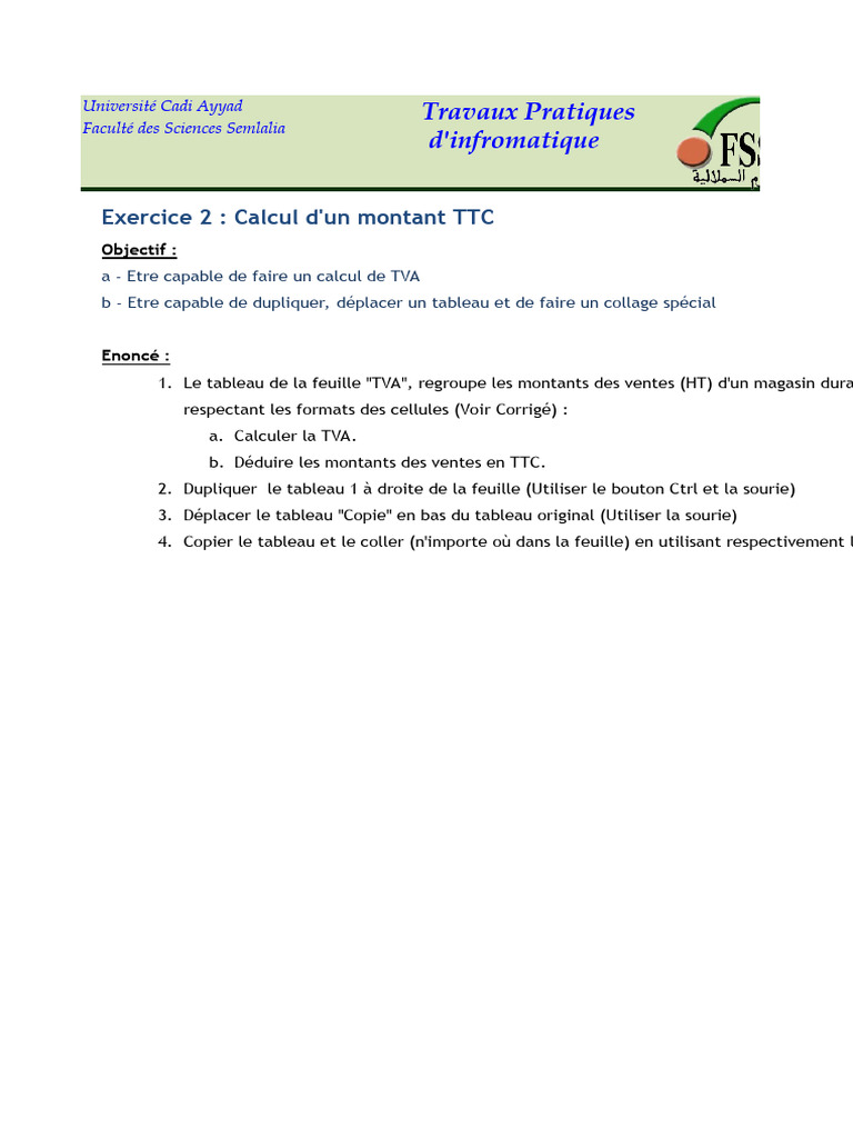 Calcul TVA et Ventes TTC en Excel | PDF | Taxe sur la valeur ajoutée ...